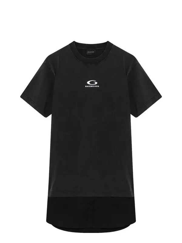 Balenciaga Washed Loop Sports Icon Mini Dress - Black