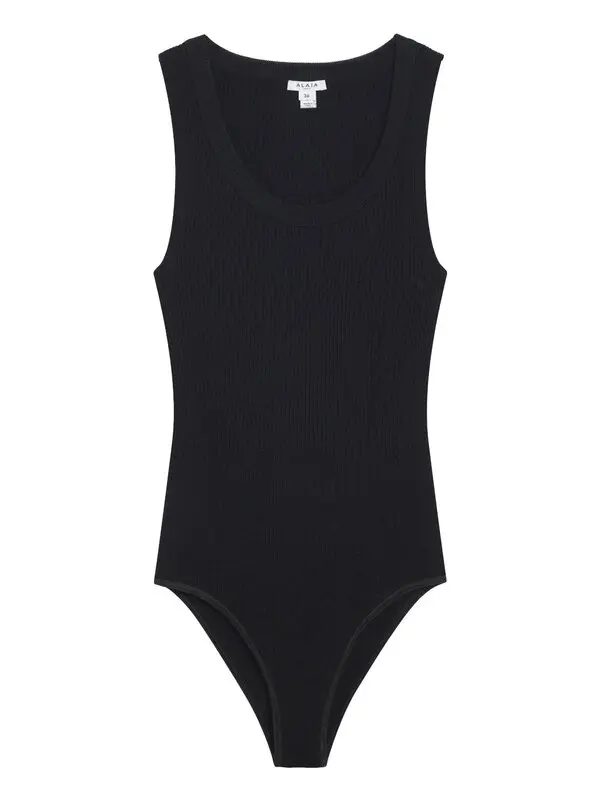Alaïa Ribbed Knit Bodysuit - Black