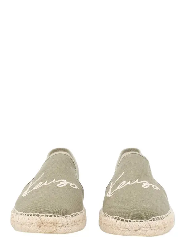 Kenzo Espadrilla Con Logo Ricamato - Green
