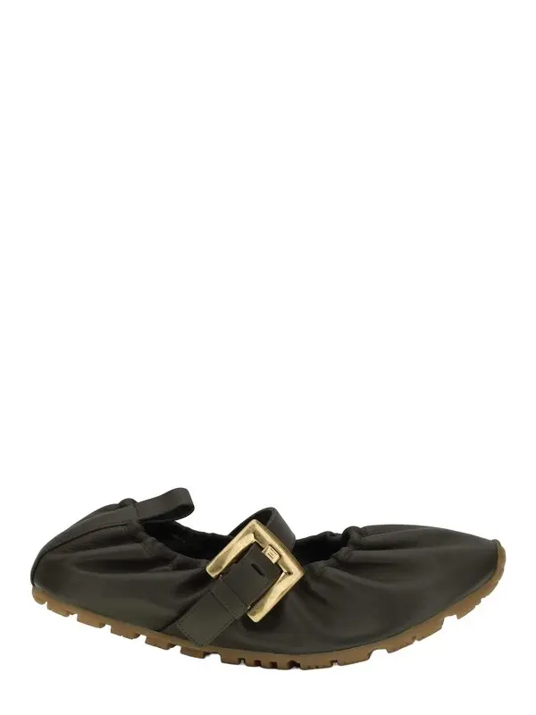 Balmain Buckle Strap Ballerinas - Green