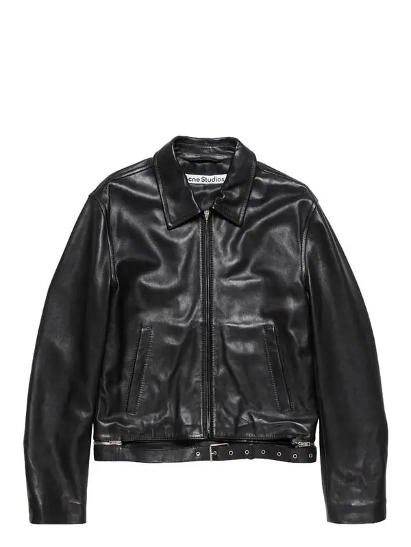 Acne Studios Leather Zip-up Jacket - Black