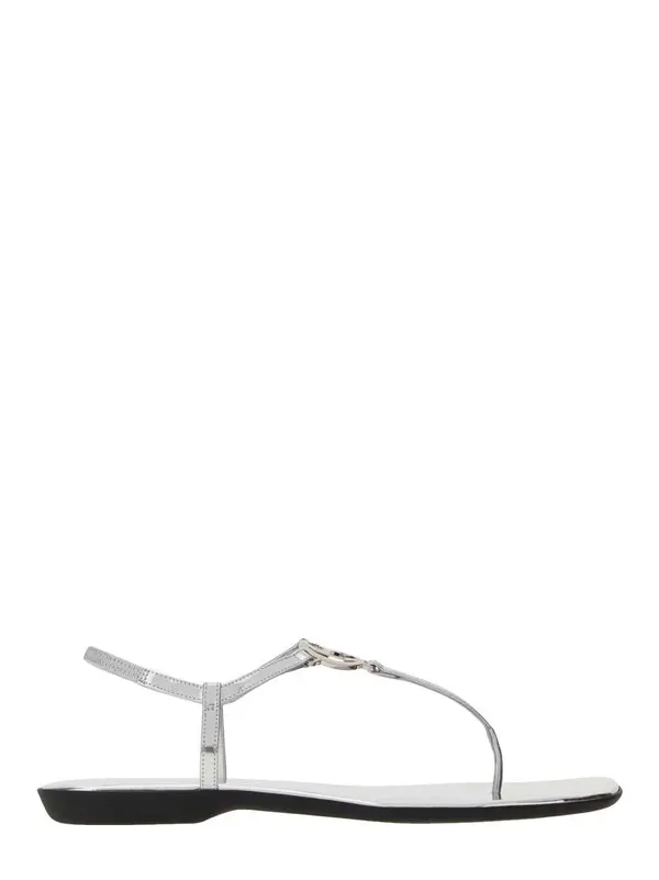 Gucci Leather Thong Sandals - Silver