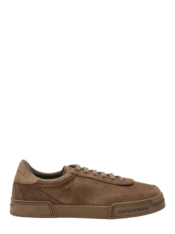 Dolce & Gabbana Portofino Light Sneakers In Hazelnut Suede - Brown