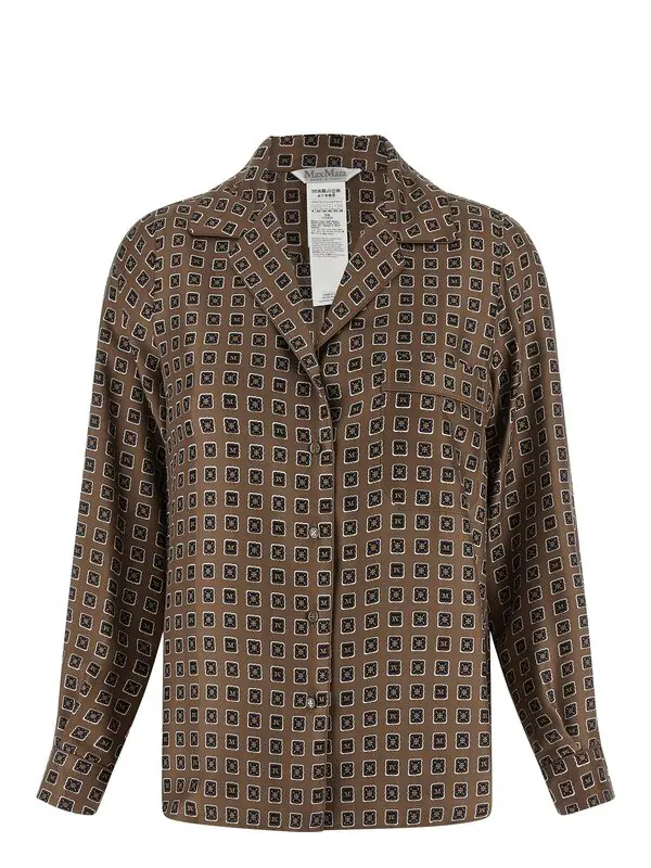 Max Mara Mxmdisco Silk Twill Shirt - Brown