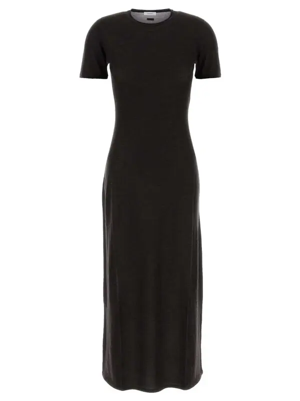 FERRAGAMO Dark Cashmere Blend Dress - Brown