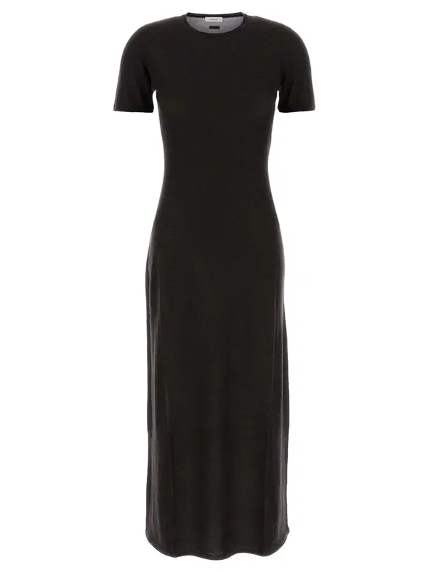 FERRAGAMO Cashmere Blend Midi Dress - Brown