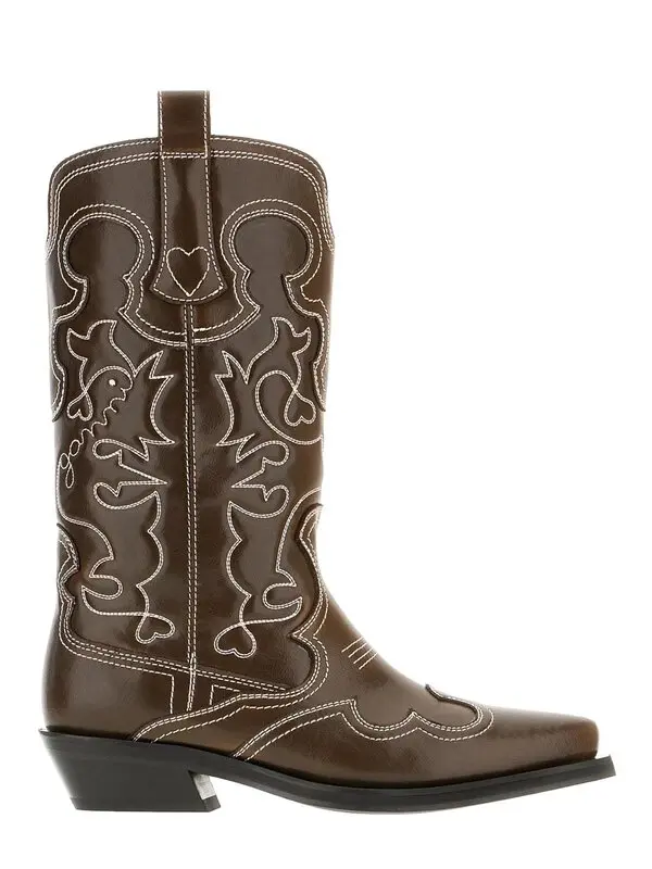 GANNI Mid Calf Boots - Multicolor