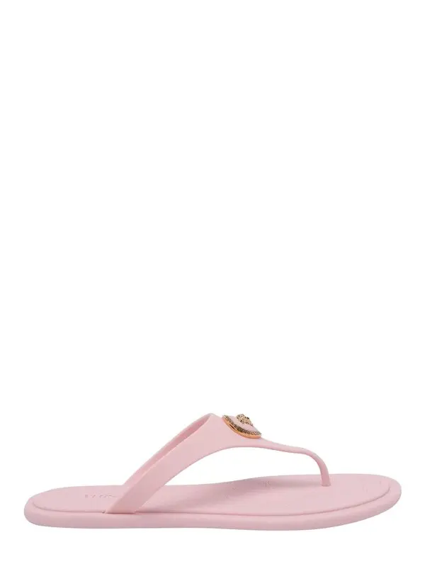Versace Rubber Flat Thong Sandals - Pink