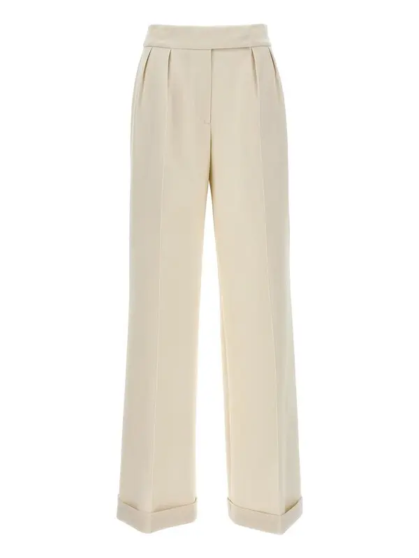 Kiton Stretch Wool Jersey Trousers - White