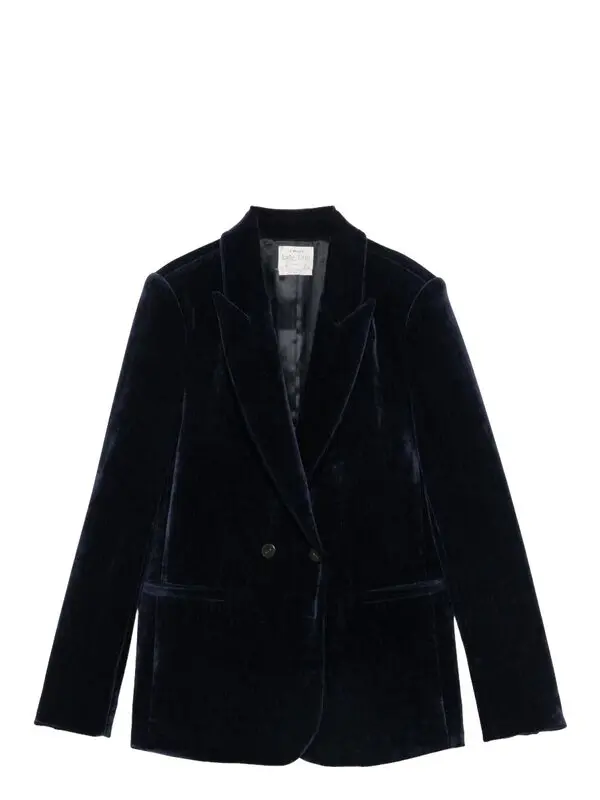 FORTE_FORTE Velvet Double-breasted Jacket - Multicolor