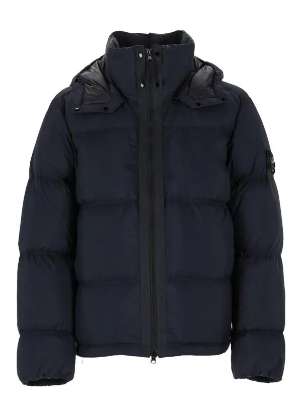 Stone Island Removable Hood Puffer Jacket - Blue
