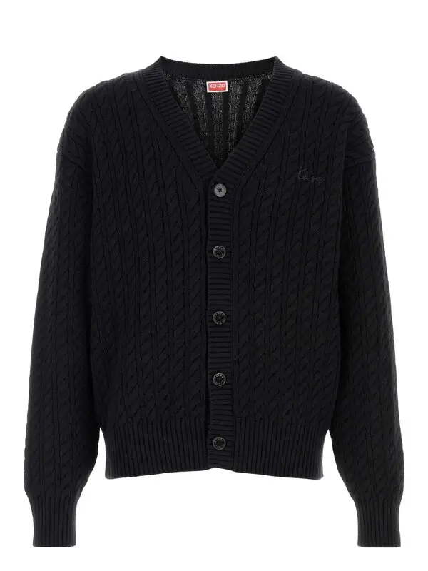 Kenzo Cotton Blend Cardigan - Black