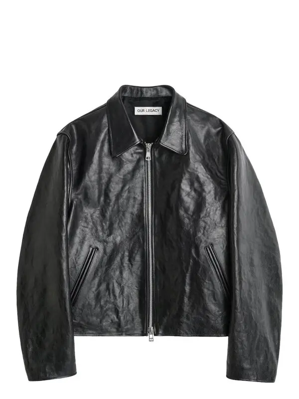 Our Legacy Giacca Mini In Pelle - Black