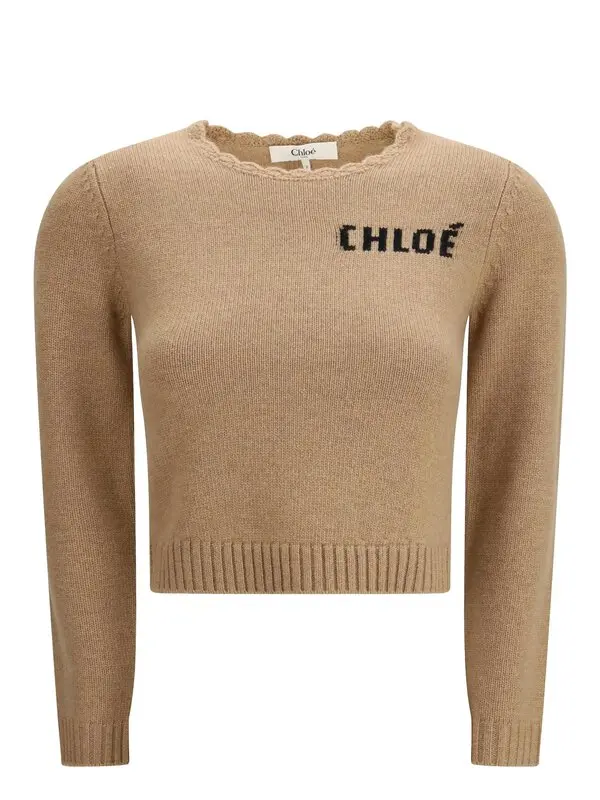 Chloé Logo Sweater - Brown