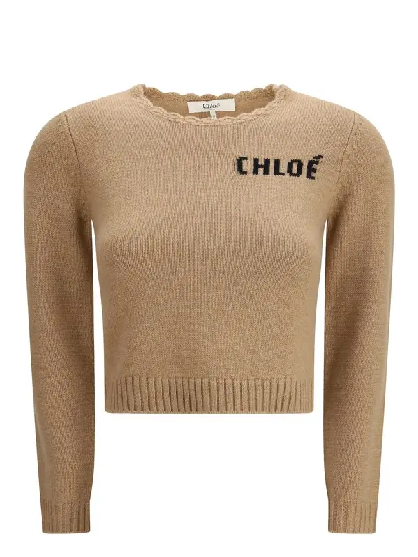 Chloé Logo Sweater - Brown