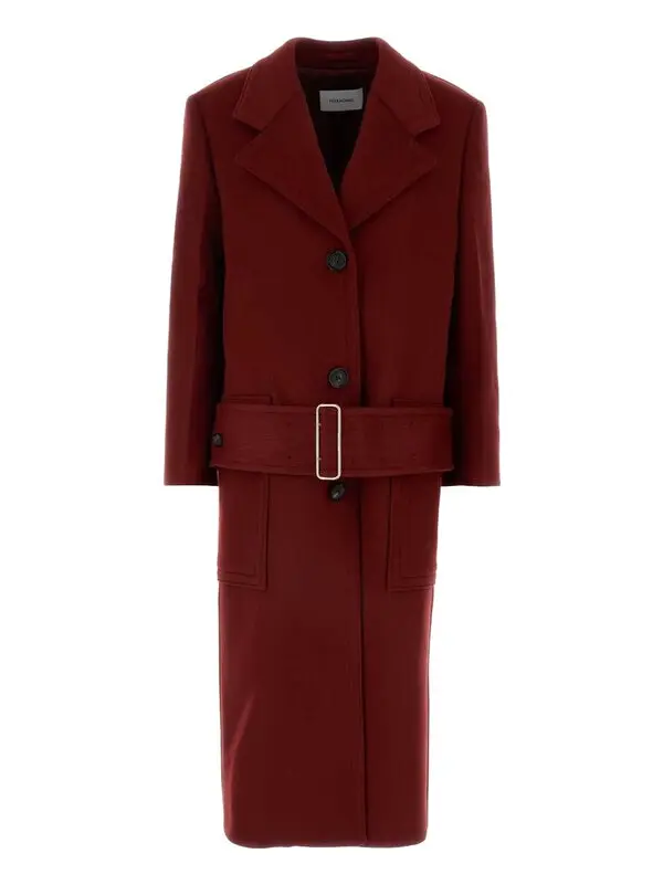 FERRAGAMO Tiziano Wool Blend Coat - Red