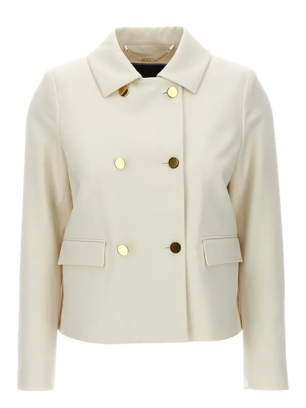 Kiton Cropped Double-breasted Jacket - White