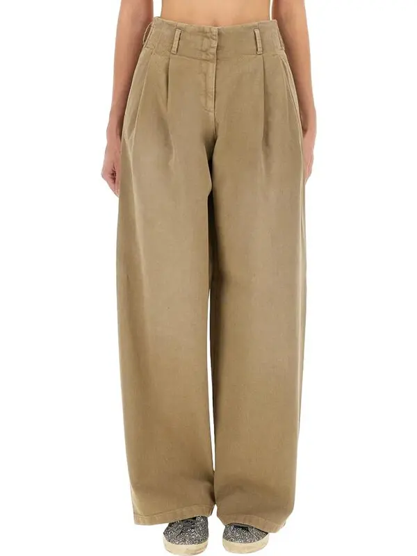 GOLDEN GOOSE Cotton Pants - Brown