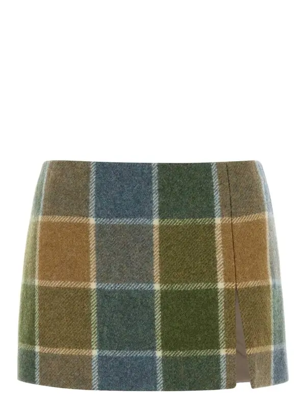 Miu Miu Embroidered Wool Mini Skirt - Multicolor