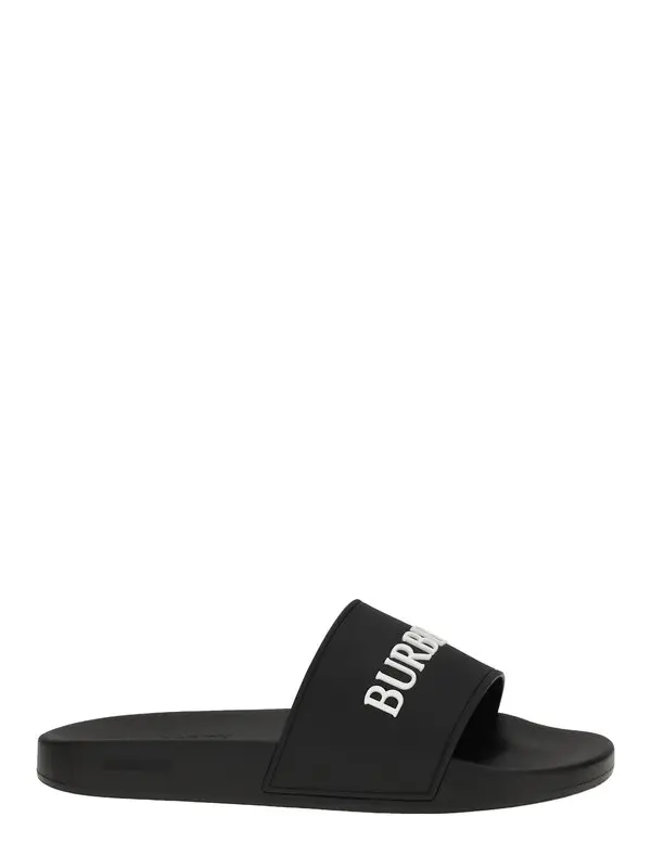 Burberry Logo Slippers - Black