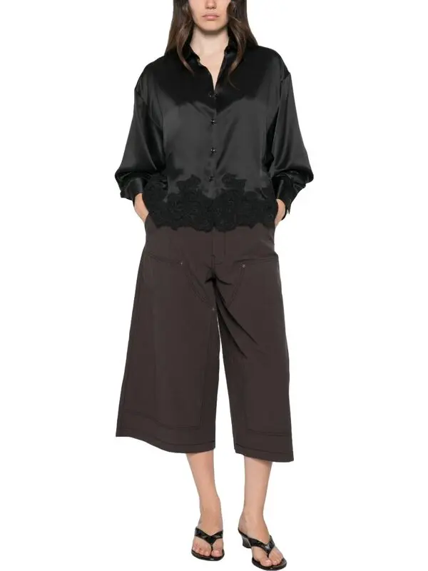 ERMANO SCERVINO Ermanno Scervino Silk Lace Trim Shirt - Multicolor