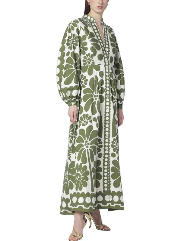 Farm Rio Palermo Dress With Print - Green