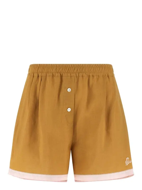 Marni Linen Boxer Shorts - Yellow