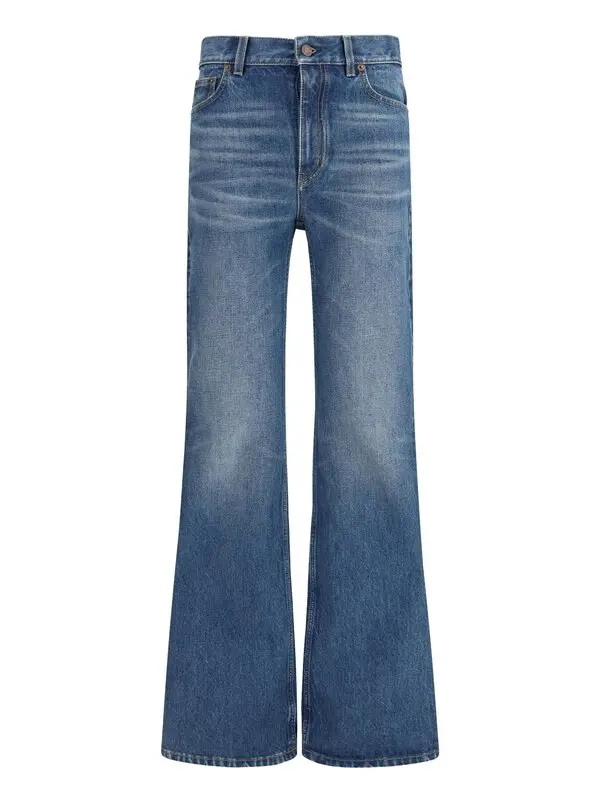 Chloé Jeans Flared In Organic Cotton Denim - Blue