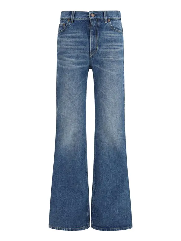 Chloé Organic Cotton Denim Flared Jeans - Blue