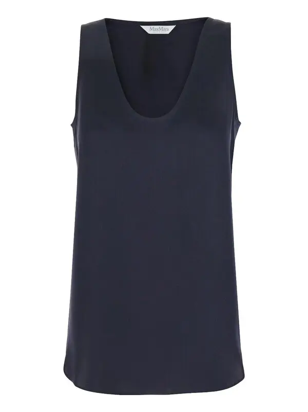 Max Mara Filly Silk Round Neck Sleeveless Top - Multicolor