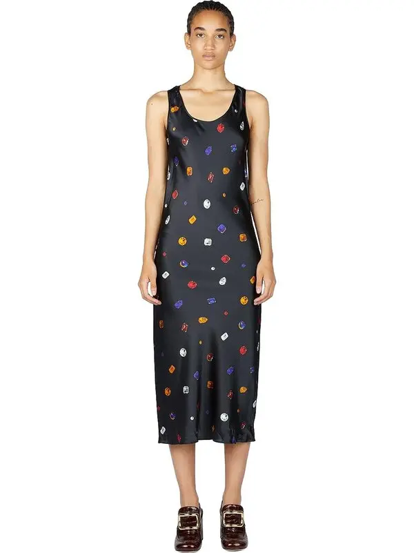 Sportmax Gemstone Print Midi Dress - Black