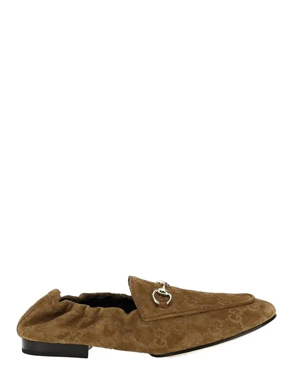 Gucci Gg Suede Loafers - Brown