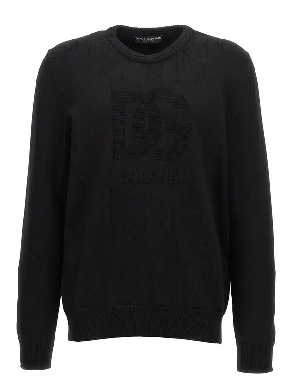 Dolce & Gabbana Dg Intarsia Wool Sweater - Black