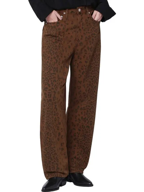 Citizens Of Humanity Cheetah Print Relaxed Denim Jeans - Brown