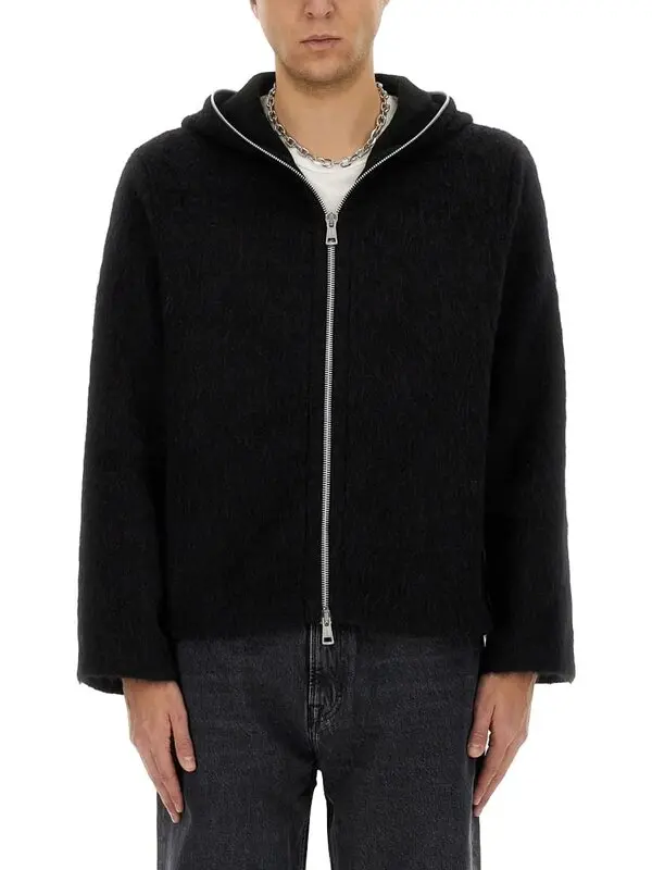 Our Legacy Felpa In Lana Con Zip - Black