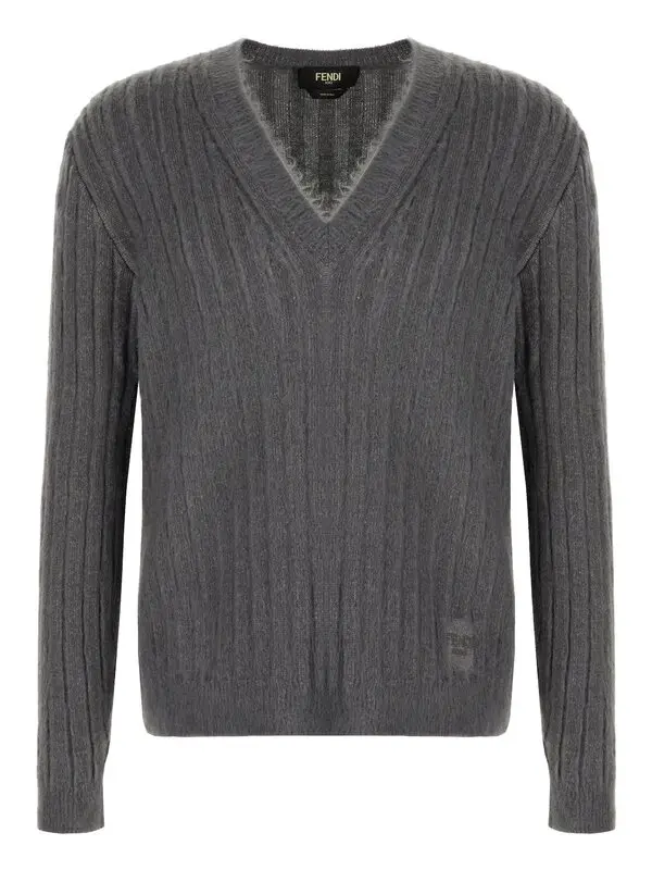 Fendi Ribbed Knit Sweater - Multicolor