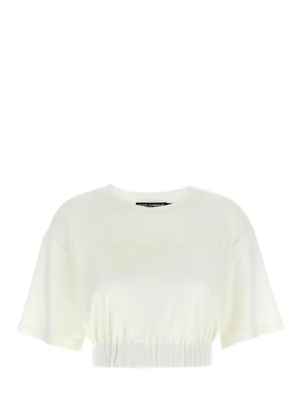 Dolce & Gabbana Logo Chenille Top - White