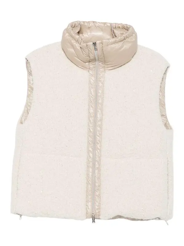Herno Sequin Embellished Funnel Neck Vest - Multicolor