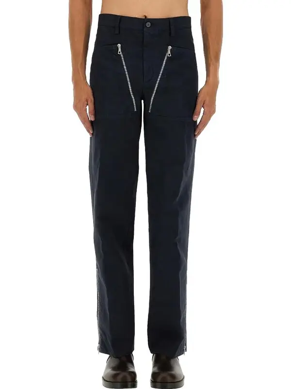 Dries Van Noten Double Zipper Pants - Blue