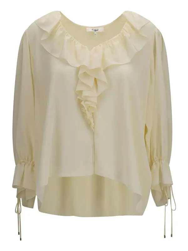 Chloé Ruffled V-neck Shirt - Multicolor