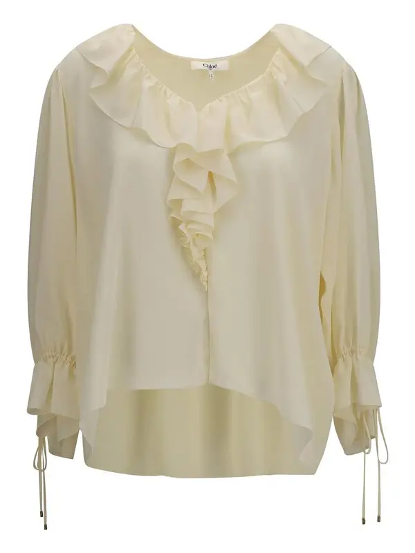 Chloé Ruffled V-neck Shirt - Multicolor