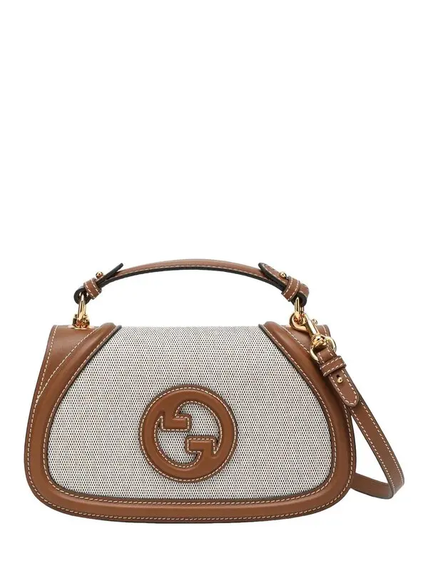 Gucci Blondie Medium Minus Bag In Fabric And Leather - Brown