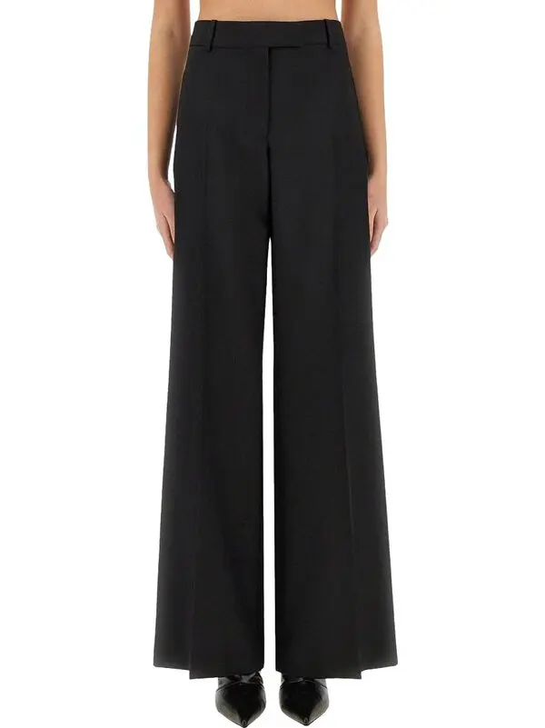 Alexander McQueen Wide Leg Trousers With Side Stripes - Black