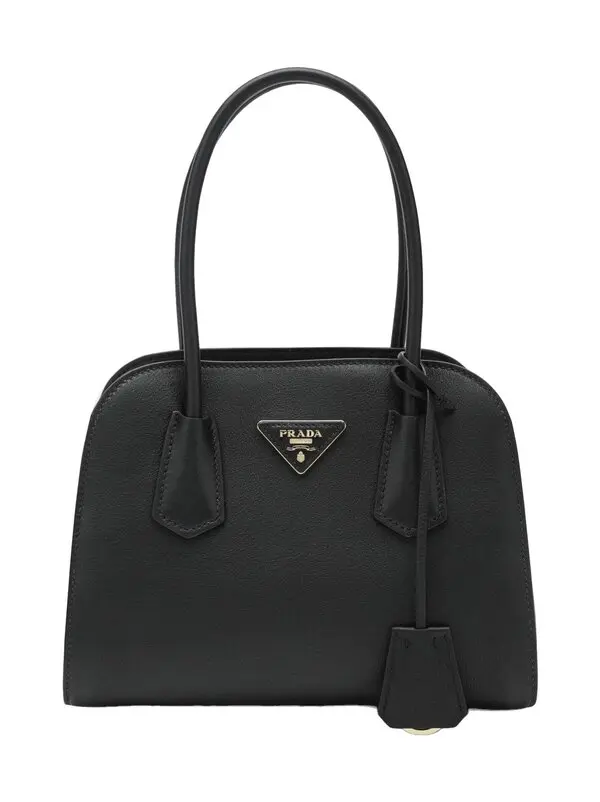 Prada Medium Shopping Bag In Leather - Black