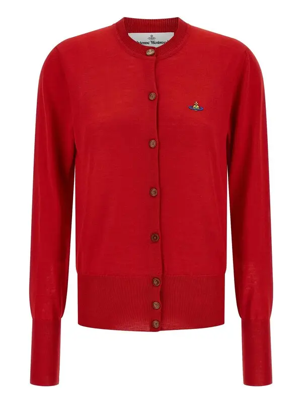 VIVIENNE WESTWOOD Bea Wool And Silk Cardigan - Red