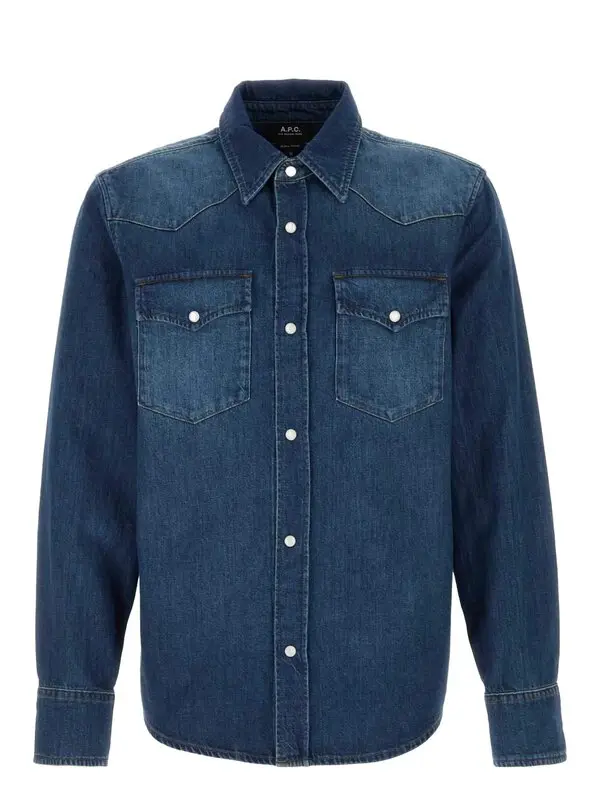 A.p.c. Denim Western Shirt - Blue