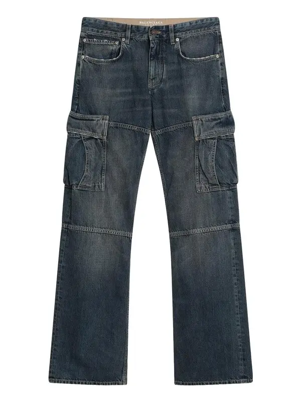 Balenciaga Cargo Regular Jeans With A Faded Effect - Blue
