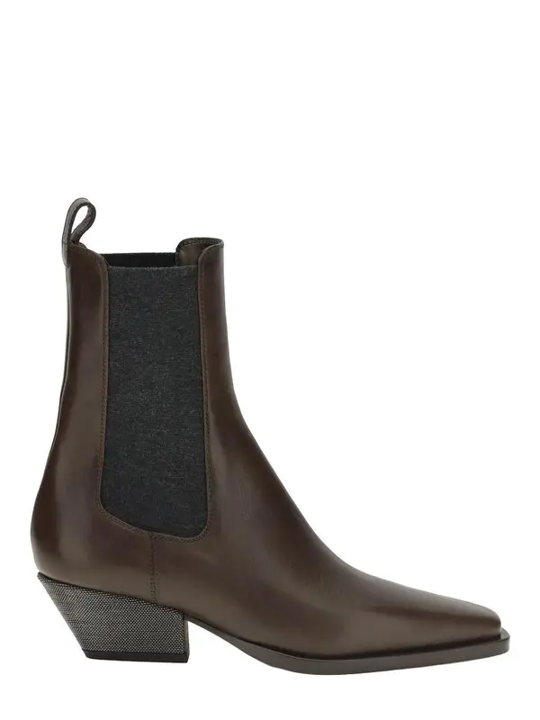 Brunello Cucinelli Leather Ankle Boots - Brown