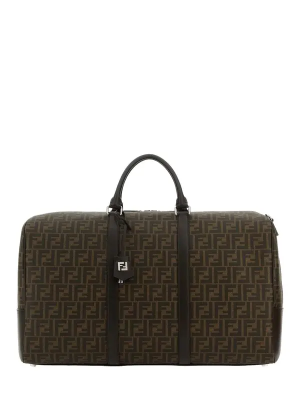 Fendi Embroidered Fabric Large Ff Duffle Travel Bag - Multicolor