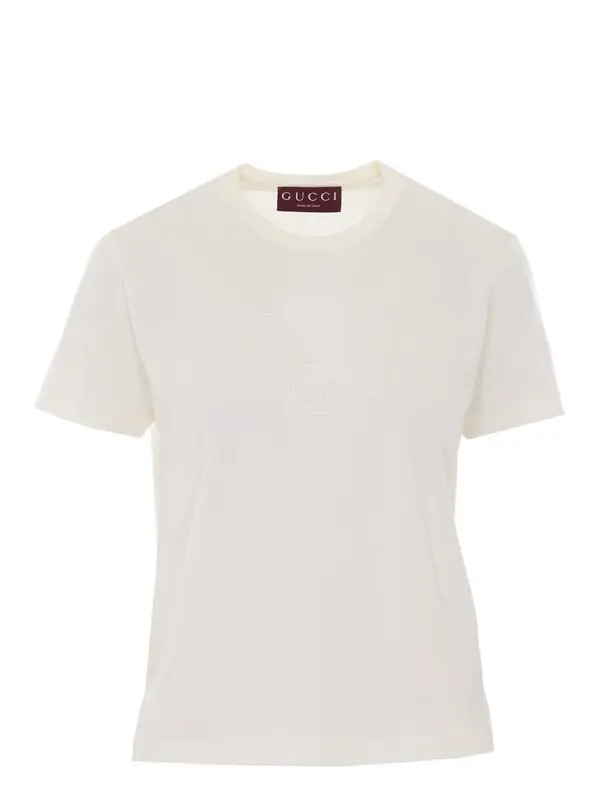 Gucci Incrocio Gg T-shirt With Web - White